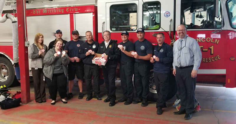 TeamMates Give a Badge of Appreciation to Lincoln Fire and Rescue ...